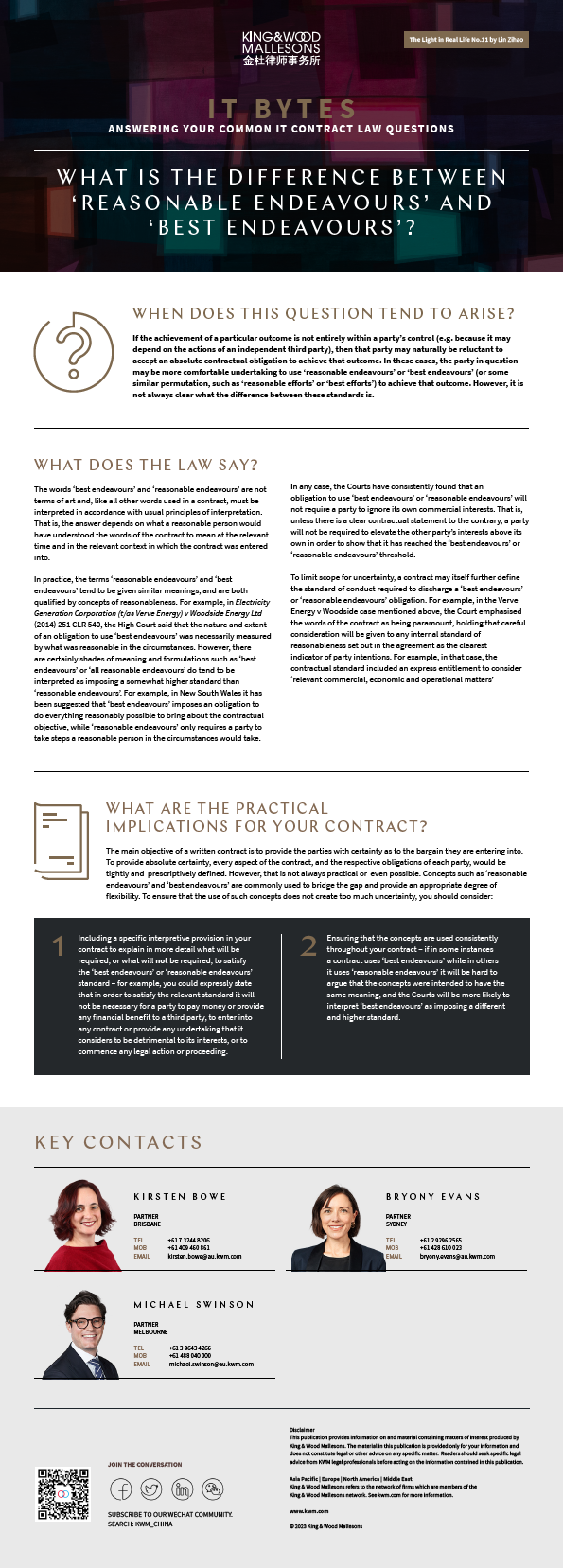 What is the Difference Between Reasonable & Best Endeavours?